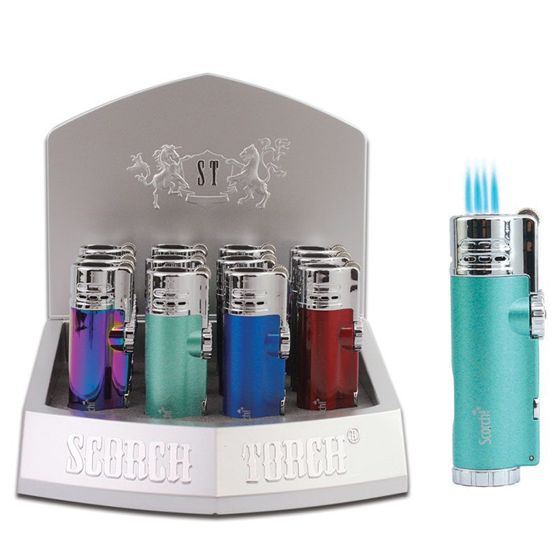 Scorch Torch – Turbo Straight Shooter EZ Dial w/Cigar Punch Quad Flame